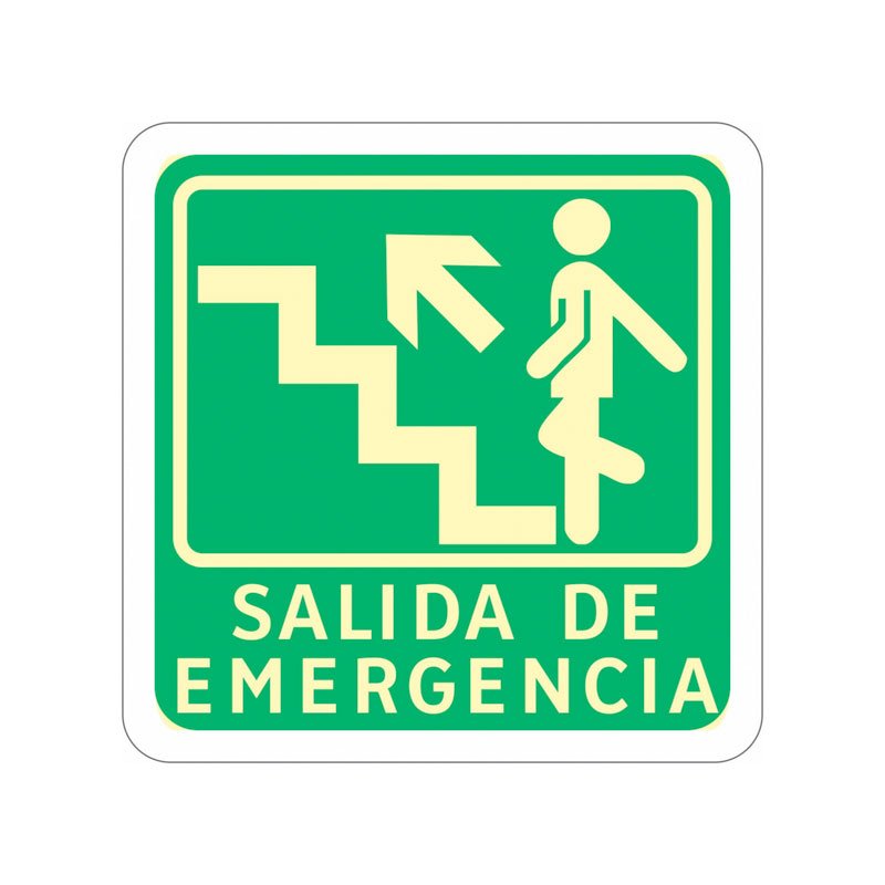 Salida de Emergencia Escaleras Arriba Izquierda - LUM - Fábrica de Señalética - Apizaco